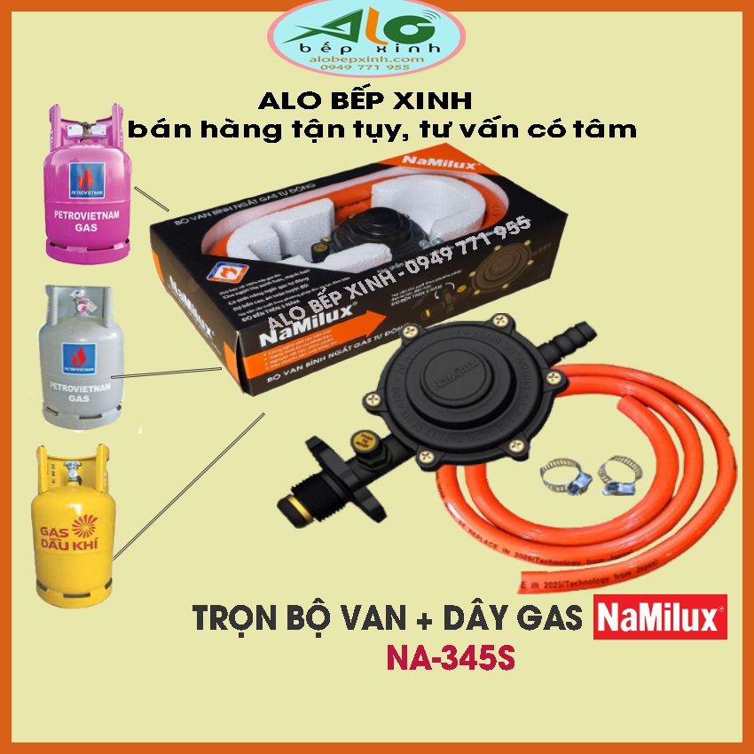 Bộ van dây gas Namilux điều áp ngắt gas tự động NA-345S - Hàng chính hãng